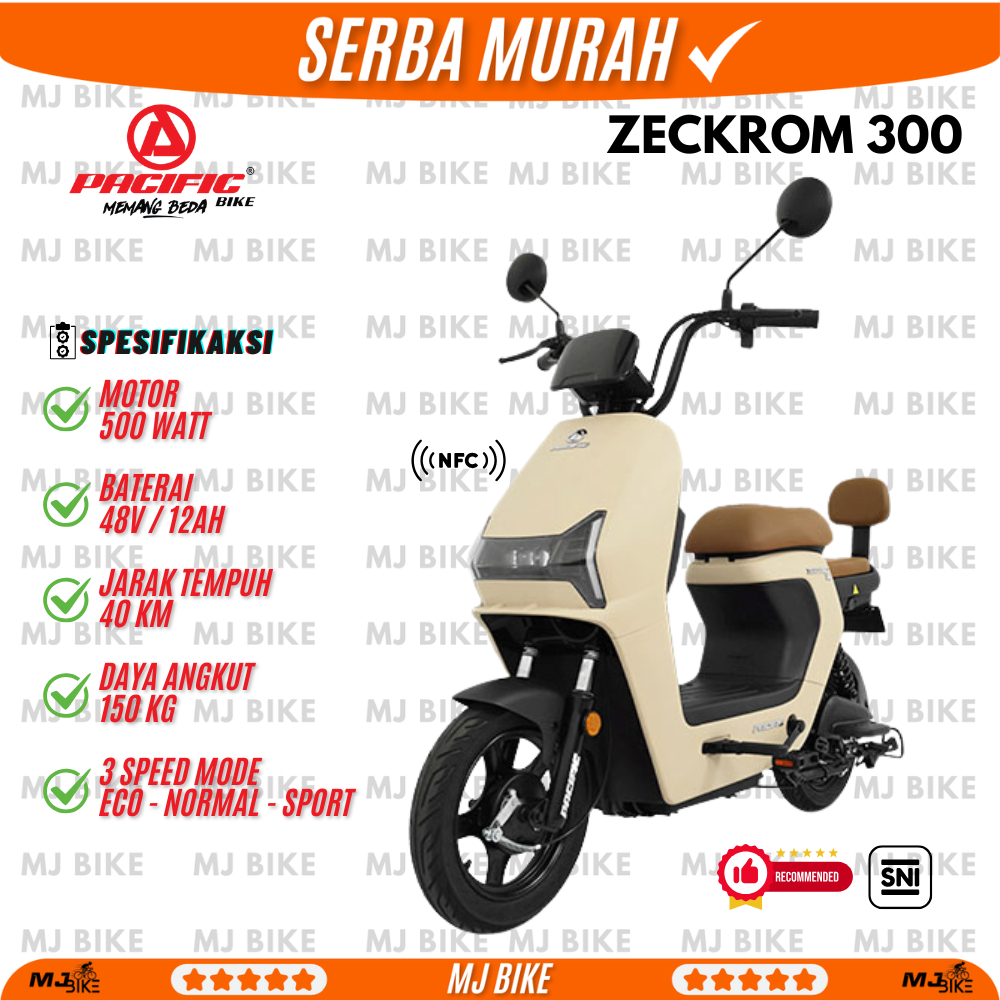 Jual Sepeda Listrik PACIFIC ZECKROM 300 Electrik Bike 500 Watt New 2025 !!! | Shopee Indonesia