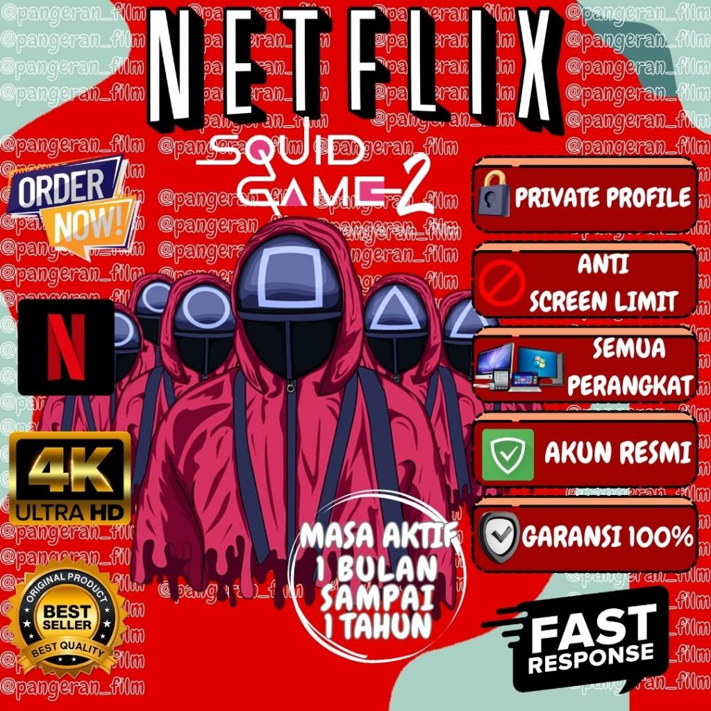Jual NETFLIXX PREMIUM 4K UHD 1 BULAN & 1 TAHUN LEGAL TANPA VPN FULL GARANSI ANTI HOLD | Shopee ...