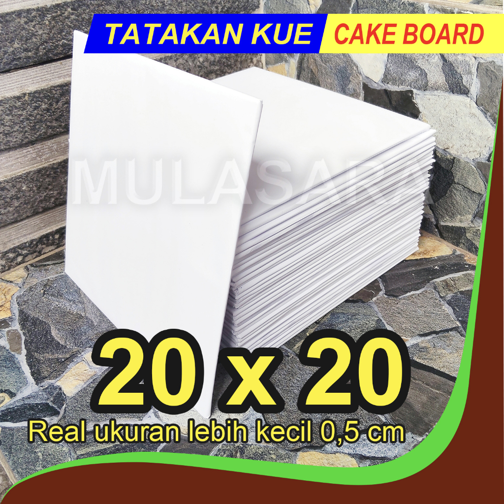Jual Tatakan kue 20x20 PUTIH cake board / alas kue ulang tahun ...