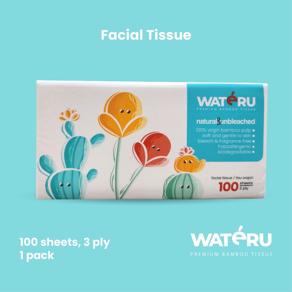 Jual Wateru Premium Bamboo Tissue / Tisu Bambu - Facial 100s (1 pack ...