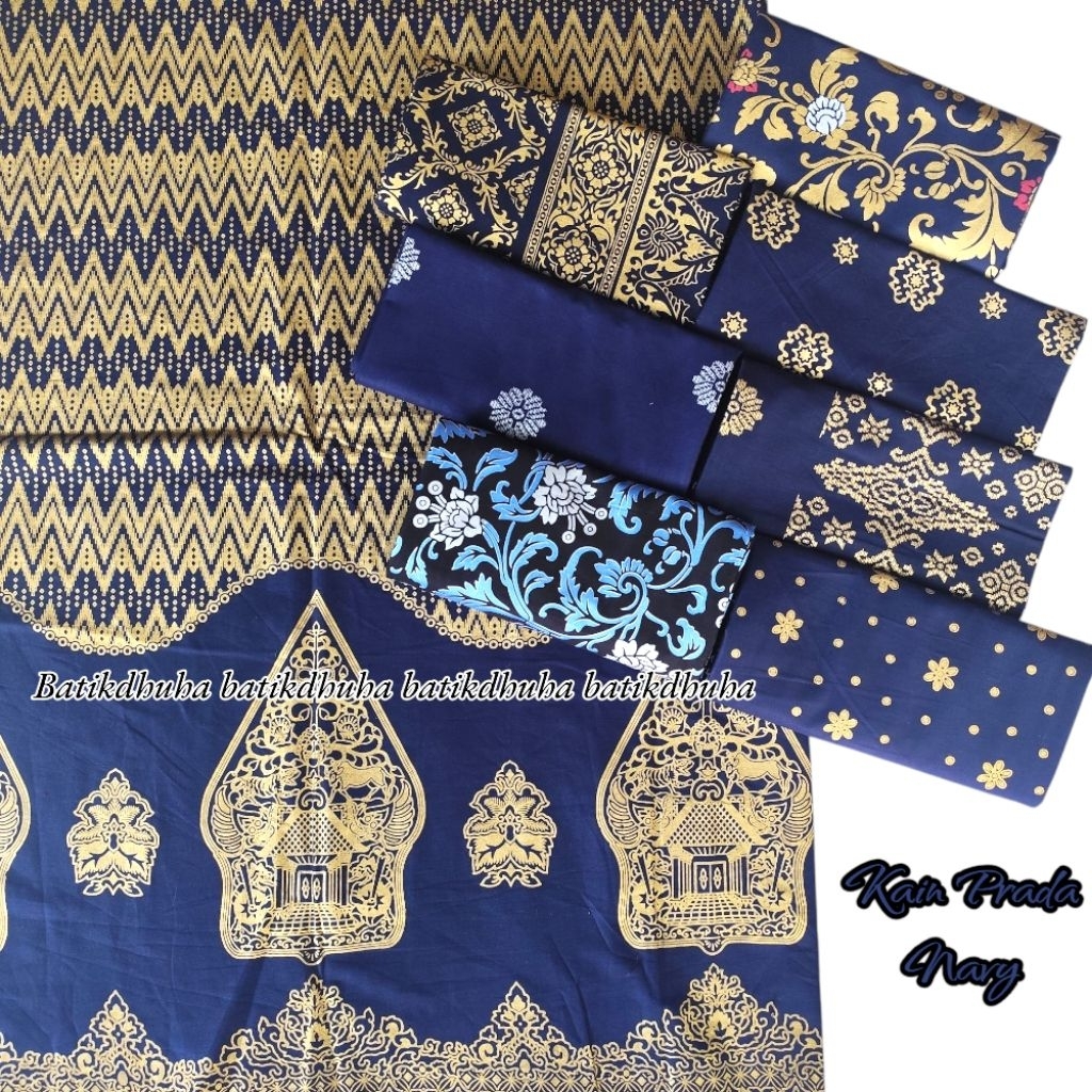 Jual KAIN BATIK PRADA WARNA NAVY BIRU / KAIN BATIK KATUN / KAIN BATIK ...
