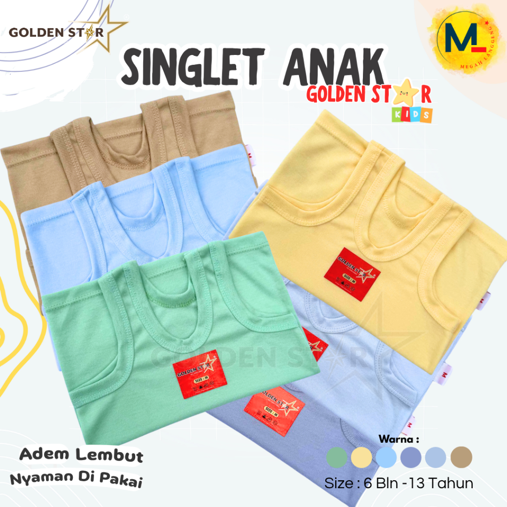 Jual 6 Pcs Kaos Dalam Anak SMP SMA Golden Star - kaos Dalam Anak baru ...