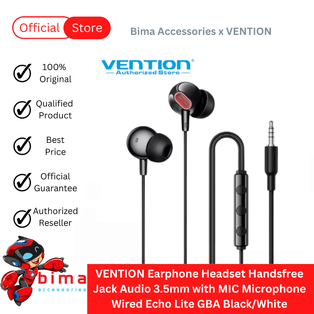 Jual VENTION Earphone Headset Handsfree Jack Audio 3.5mm with MIC ...