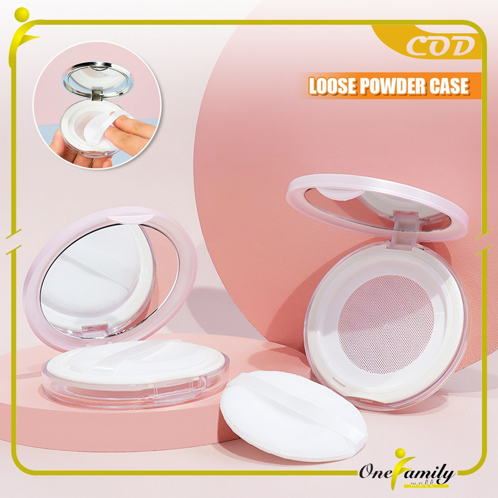 Jual ONE-K183 Wadah Bedak Tabur dengan Cermin Loose Powder Case Free ...