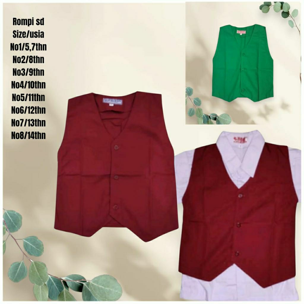 Jual rompi sd merah seragam sekolah | Shopee Indonesia