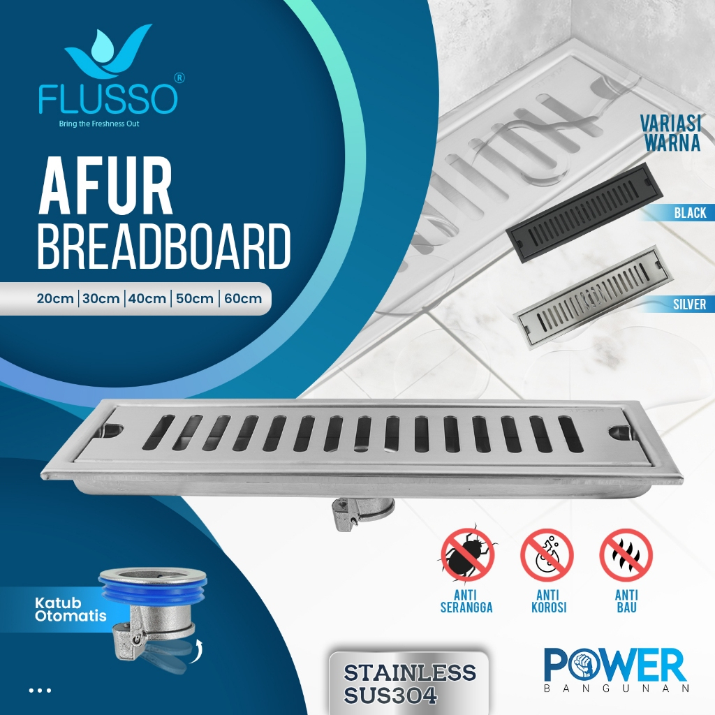 Jual FLUSSO Smart Floor Drain Stainless Saringan Got Kamar Mandi Afur ...