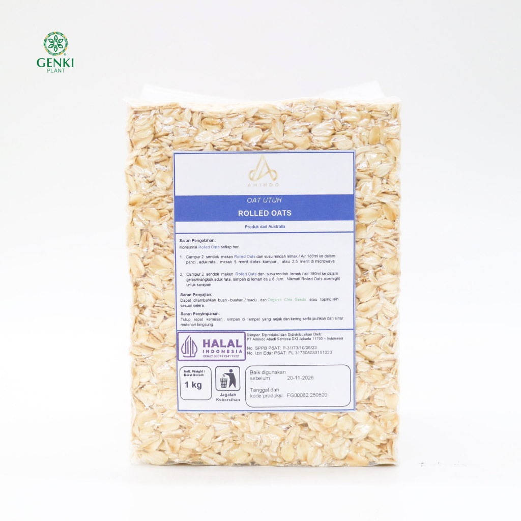 Jual Amindo Natural Rolled Oat / Regular Oat / Oatmeal / Gandum Kasar ...
