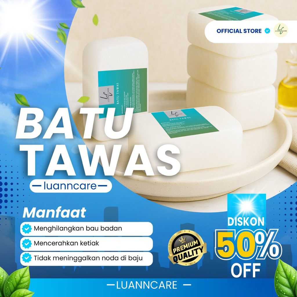 Jual Batu Tawas Natural Deodorant LUANNCARE Batu Deodorant untuk ...