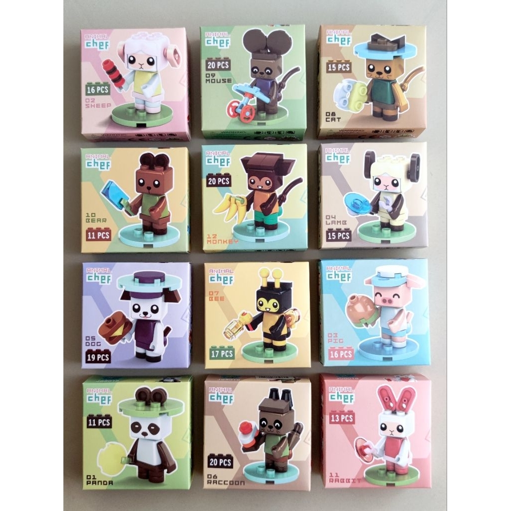Jual Bricks Animal Chef Mini Blocks Lego Karakter Hewan Lucu Imut ...