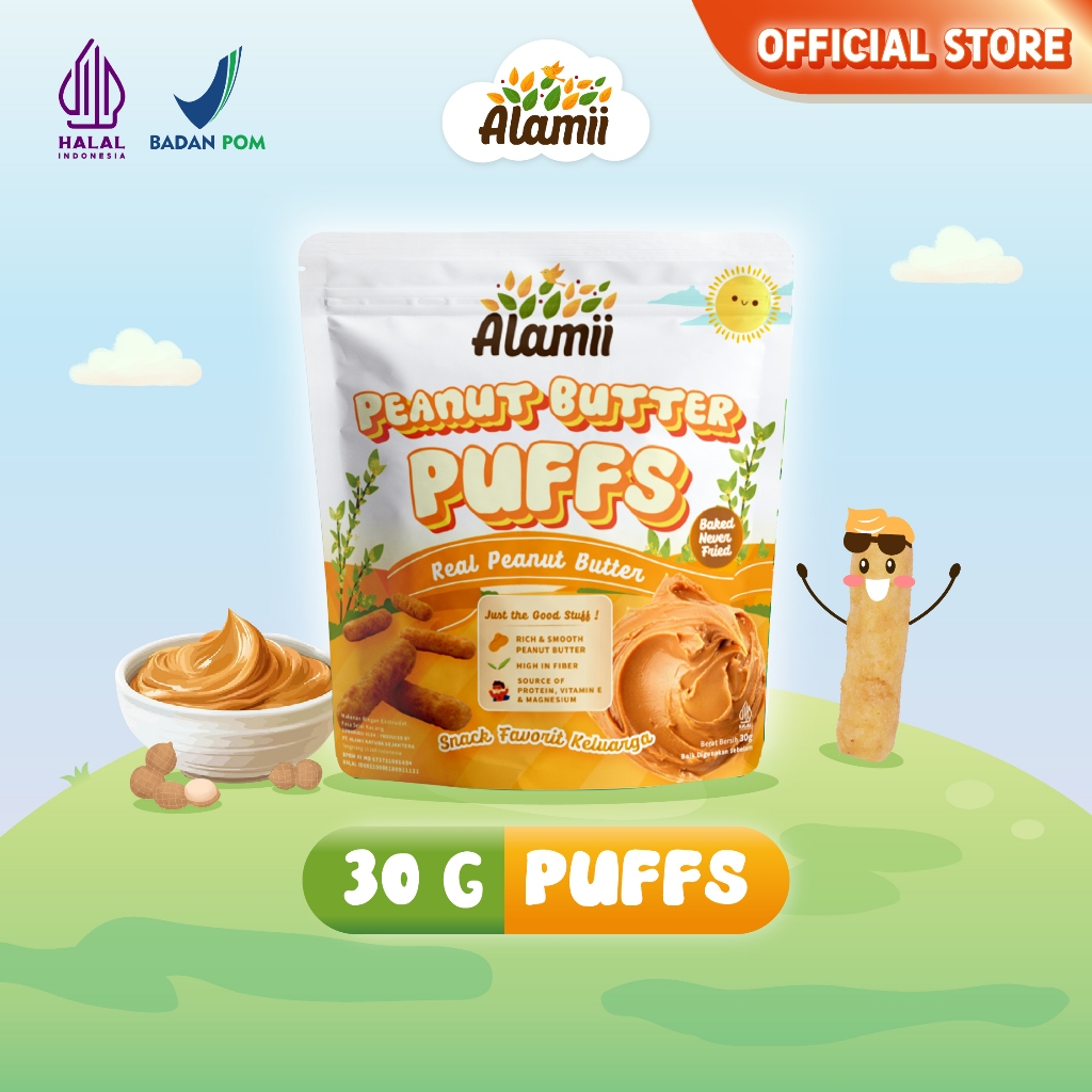 Jual Alamii Puffs - Peanut Butter 30g / Snack Sehat MPASI Bayi Anak ...
