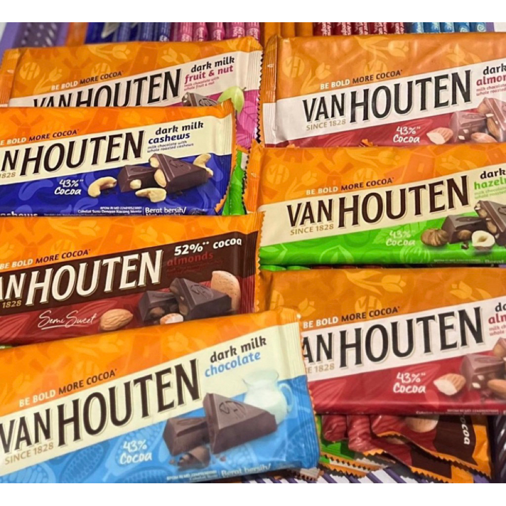 Jual (JUMBO) READY Van houtten jumbo 140gr Coklat Hazelnut Milk Dark ...