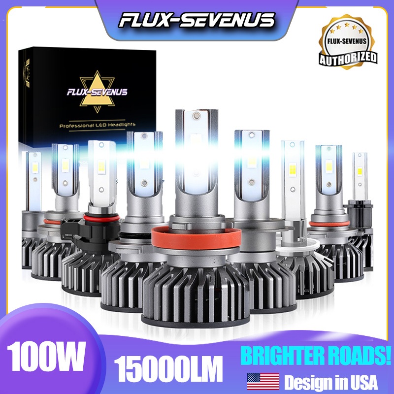 Jual Flux-Seven 2PCS 15000LM Putih Murni 100W Bohlam Lampu Depan LED H4 ...