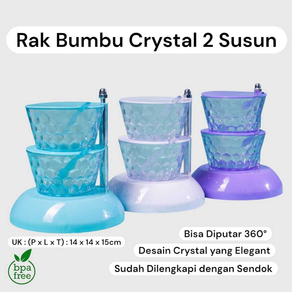 Jual Tempat Bumbu Dapur Crystal Putar Tempat Bumbu 2 Susunan Free ...