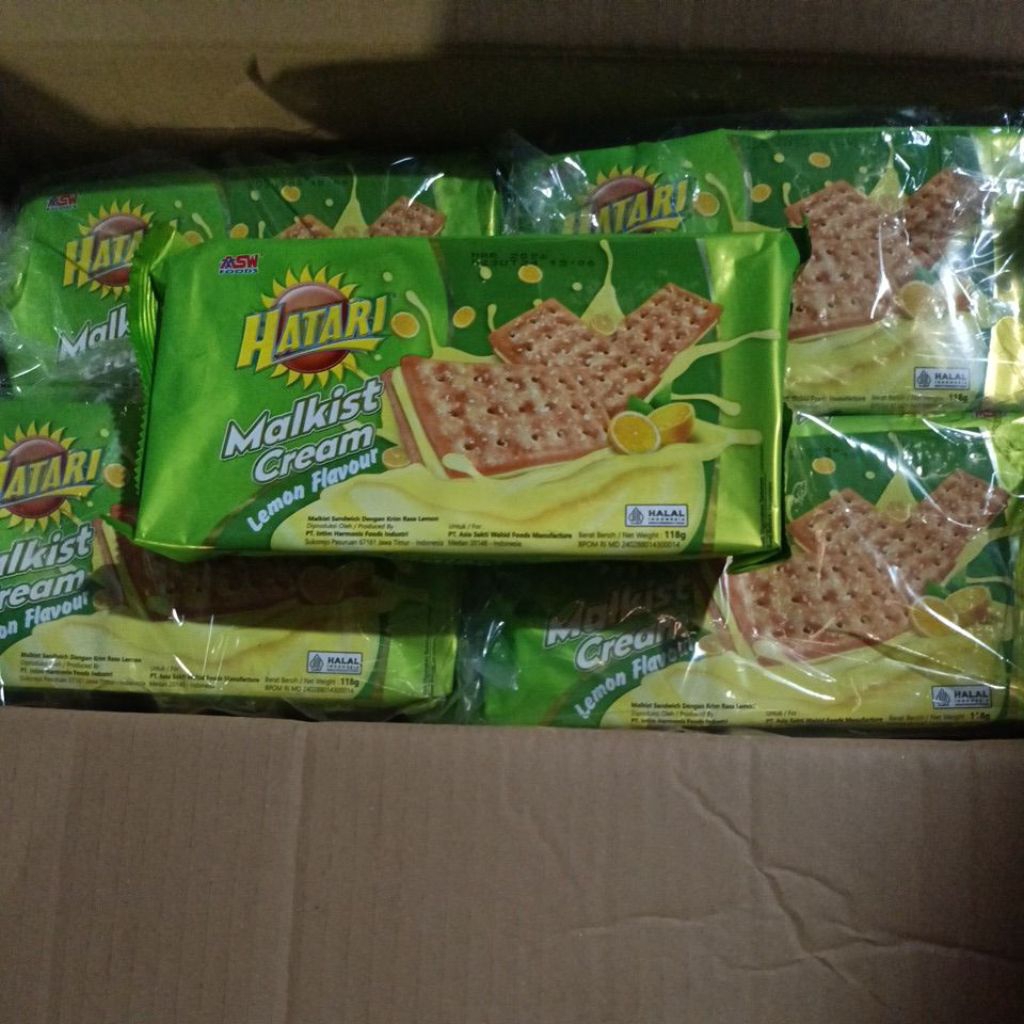 Jual HATARI MALKIST CREAM LEMON FLAVOUR 118GR | Shopee Indonesia