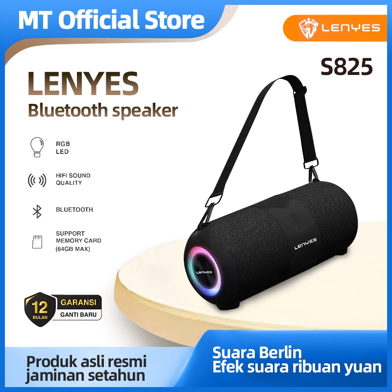 Jual LENYES S825 Colorfull Lights Wireless Speaker Bluetooth 5.3 ...