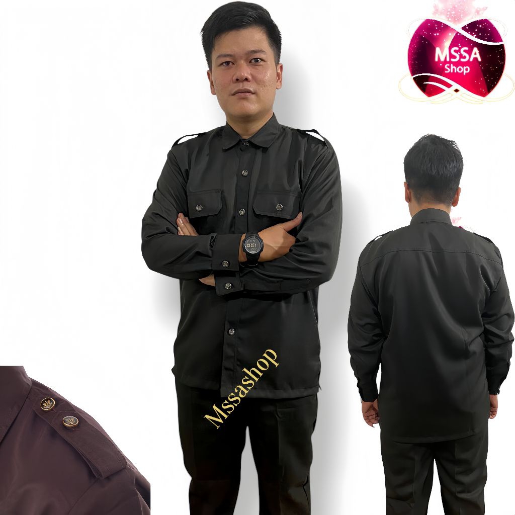 Jual KONVEKSI LANGSUNG Seragam safari Driver Satpam/seragam hitam ...