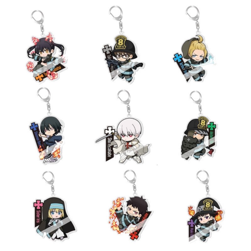 Jual Gantungan Kunci Karakter Fire Force Akrilik Bening Transparan ...