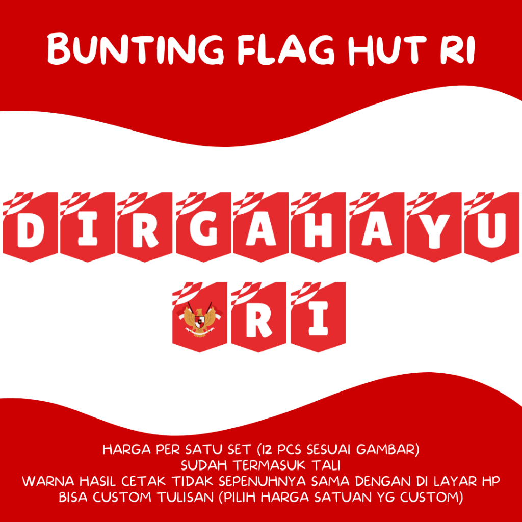 Jual BUNTING FLAG HUT RI / BUNTING FLAG KEMERDEKAAN RI / BUNTING FLAG ...