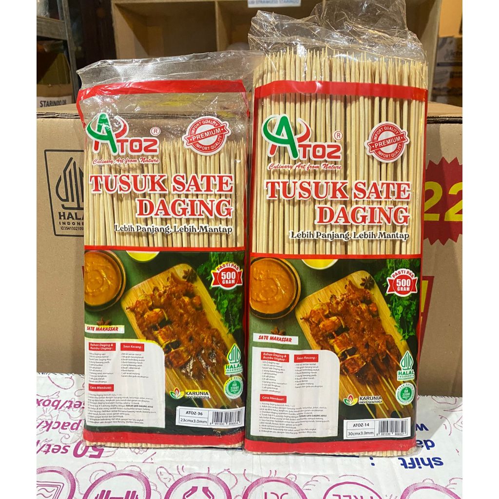 Jual Tusuk sate daging (impor) merek Atoz 23cm/30cm | Shopee Indonesia