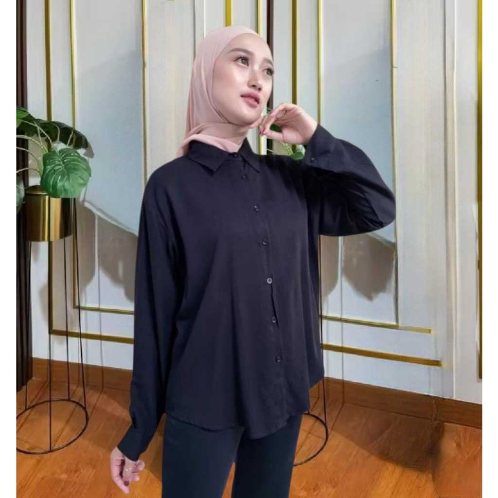 Jual KEMEJA ATASAN WANITA POLOS LENGAN PANJANG MODEL TERBARU KEKINIAN ...