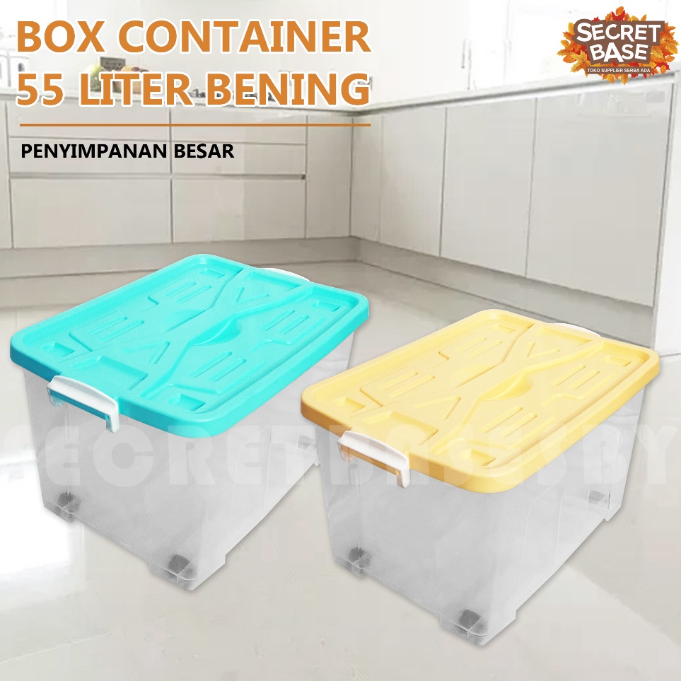 Jual KODE N75D BOX CONTAINER 55 LITER RODA Kontainer Box Plastik Kotak ...
