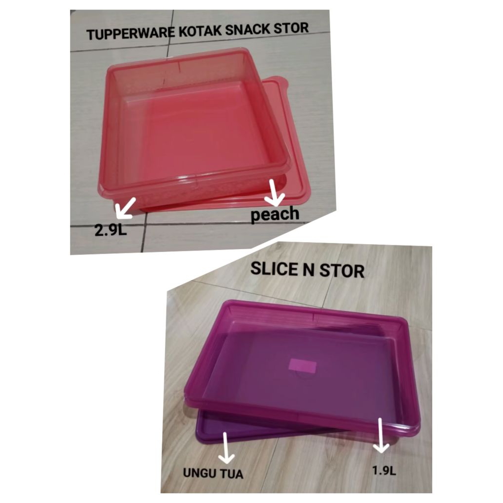Jual ORIGINAL TUPPERWARE KOTAK KONTAINER KUE SNACK N STOR/SLICE N STOR ...