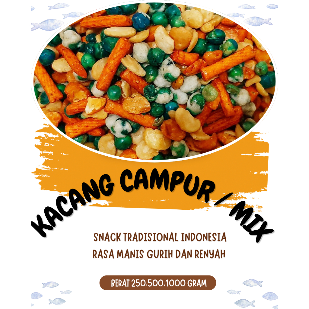 Jual Kacang Mix / Kacang Campur 5 Macam Kacang Jaipong 250 - 1000 Gram ...