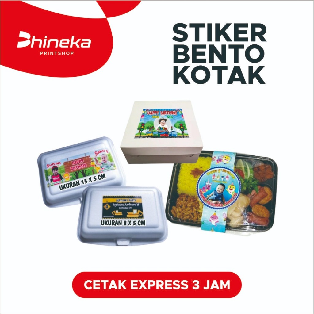 Jual Stiker Bento/ Kotak Cetak Express 3 Jam/ullang tahun/custom/by ...