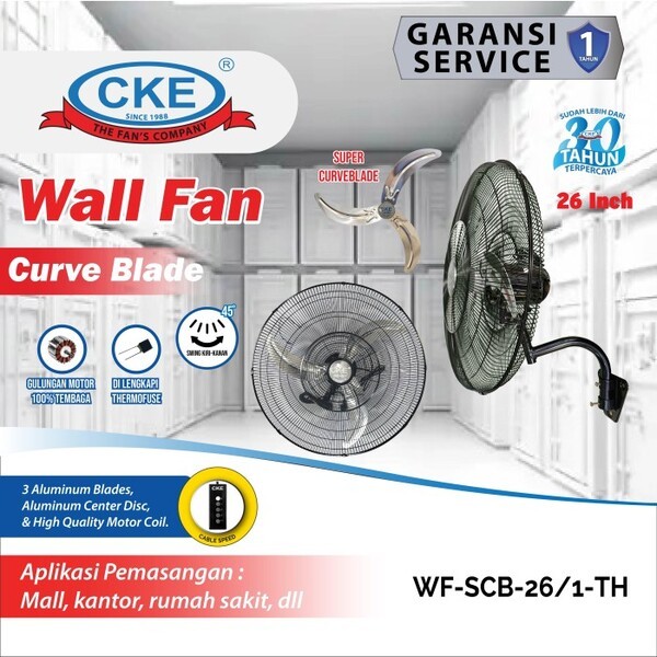 Jual CKE Wall Fan Curve Blade 26 Inch WF-SCB-26/1-TH Kipas Angin ...
