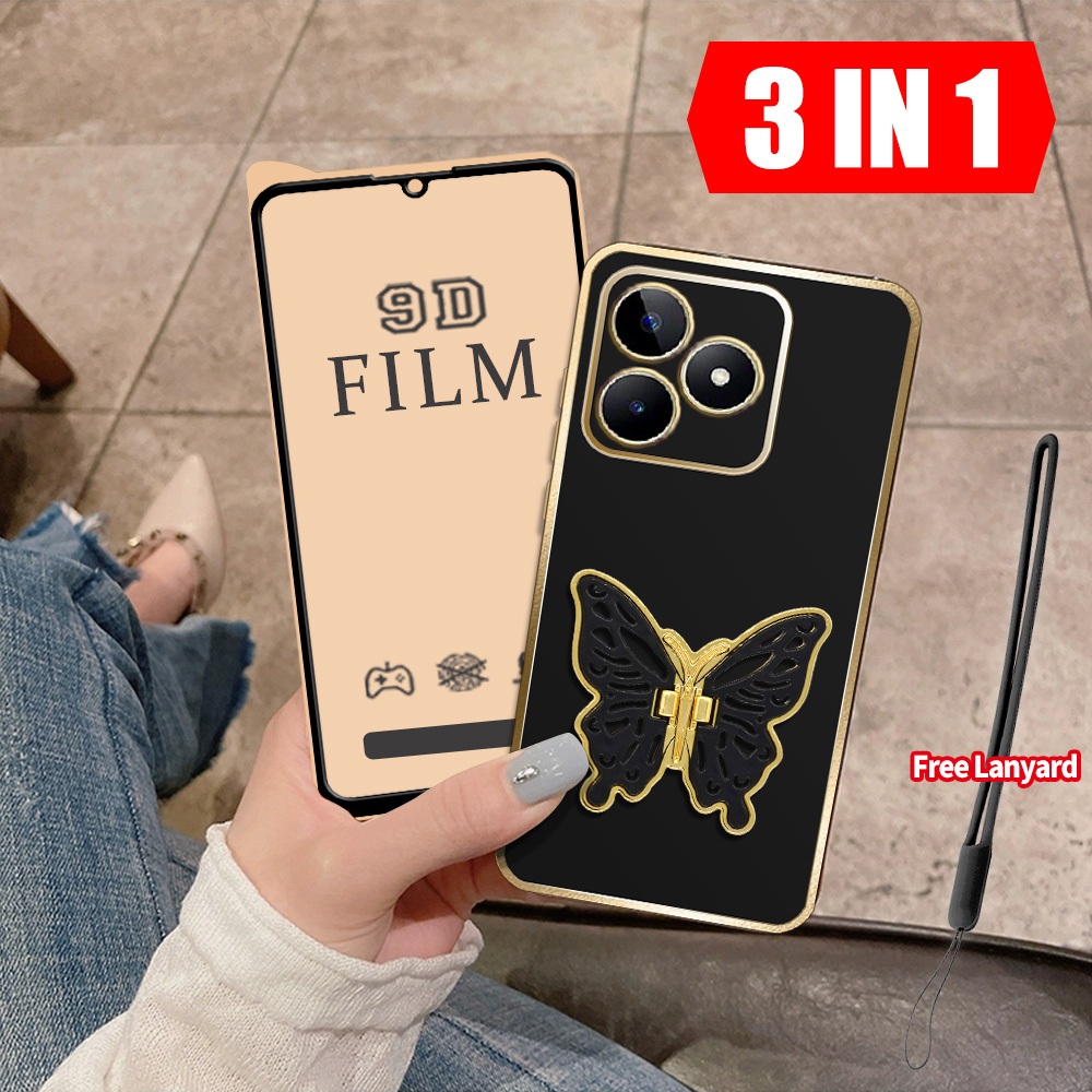 Jual 3 dalam 1 Case HP Realme Note 50 4G C53 C51 C51s Narzo N53 RMX3830 RMX3834 Casing Border ...