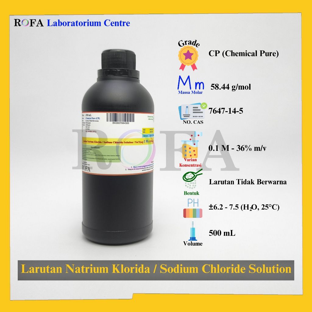 Jual Larutan NaCl / Larutan Natrium Klorida / Sodium Chloride Solution ...