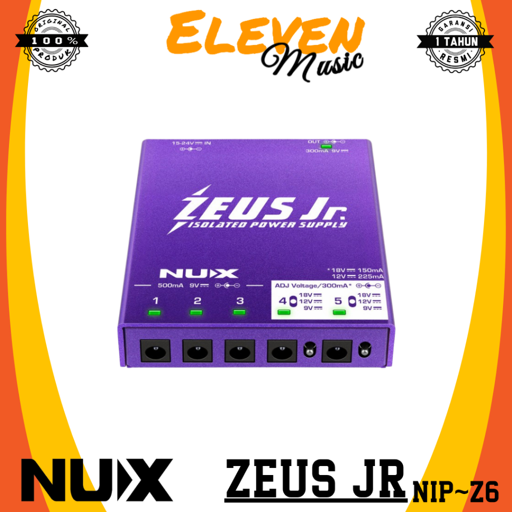 Jual NUX ZEUS Jr. Isolated Guitar Pedal Power Supply NIP-Z6 Original ...