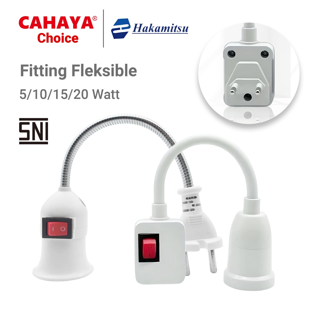 Jual CAHAYA - Fitting Lampu E27 Fleksibel Colok Listrik dengan Saklar ...