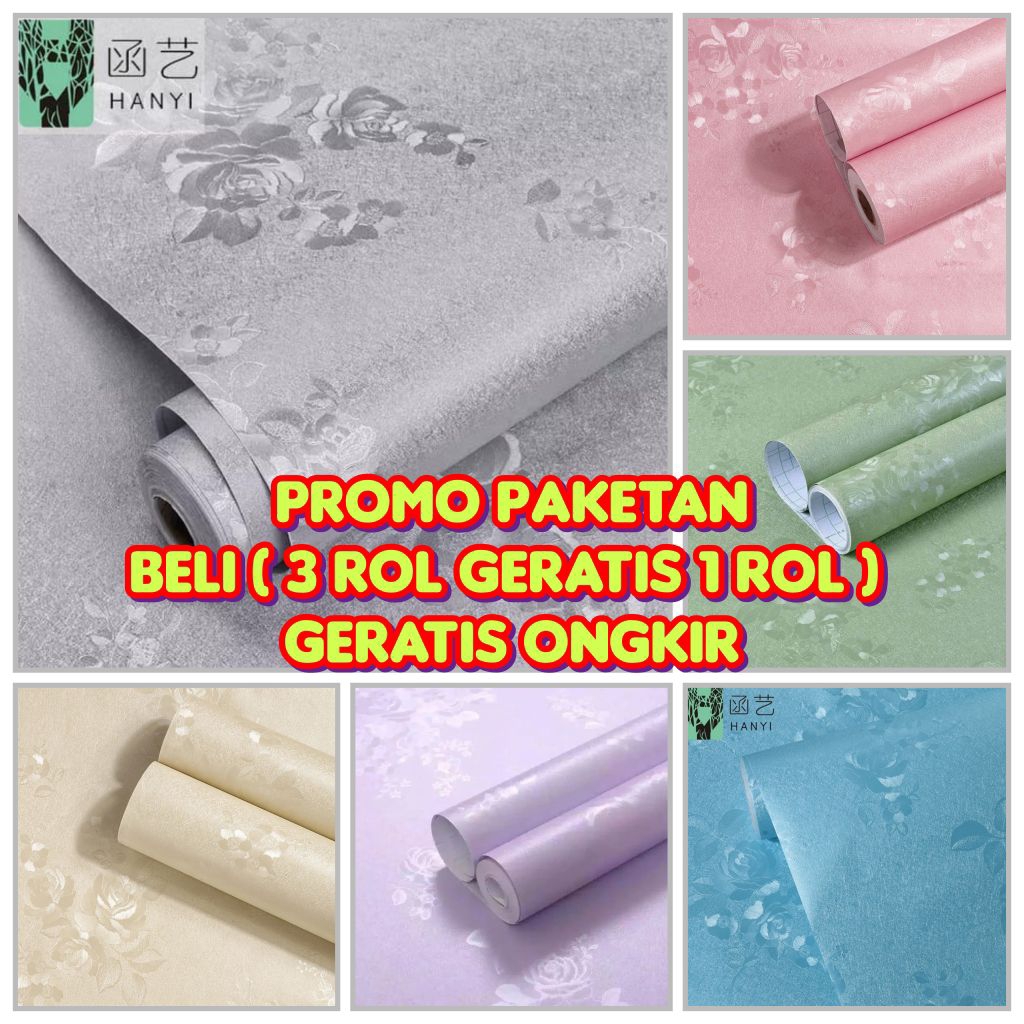 Jual PROMO PAKET HEMAT ( BELI 3 + GRATIS 1 )Wallpaper Dinding Sticker ...