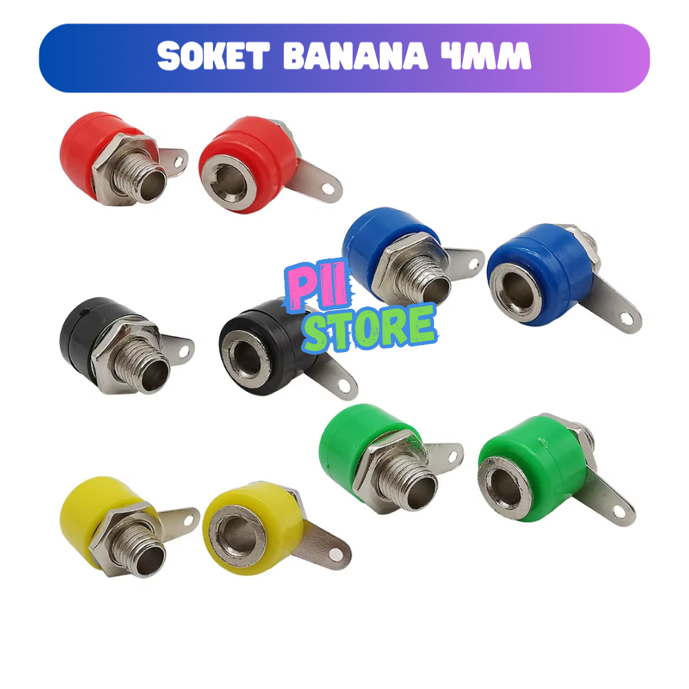 Jual SOKET BANANA PLUG JAK SOCKET JACK FEMALE MERAH HITAM HIJAU BIRU ...