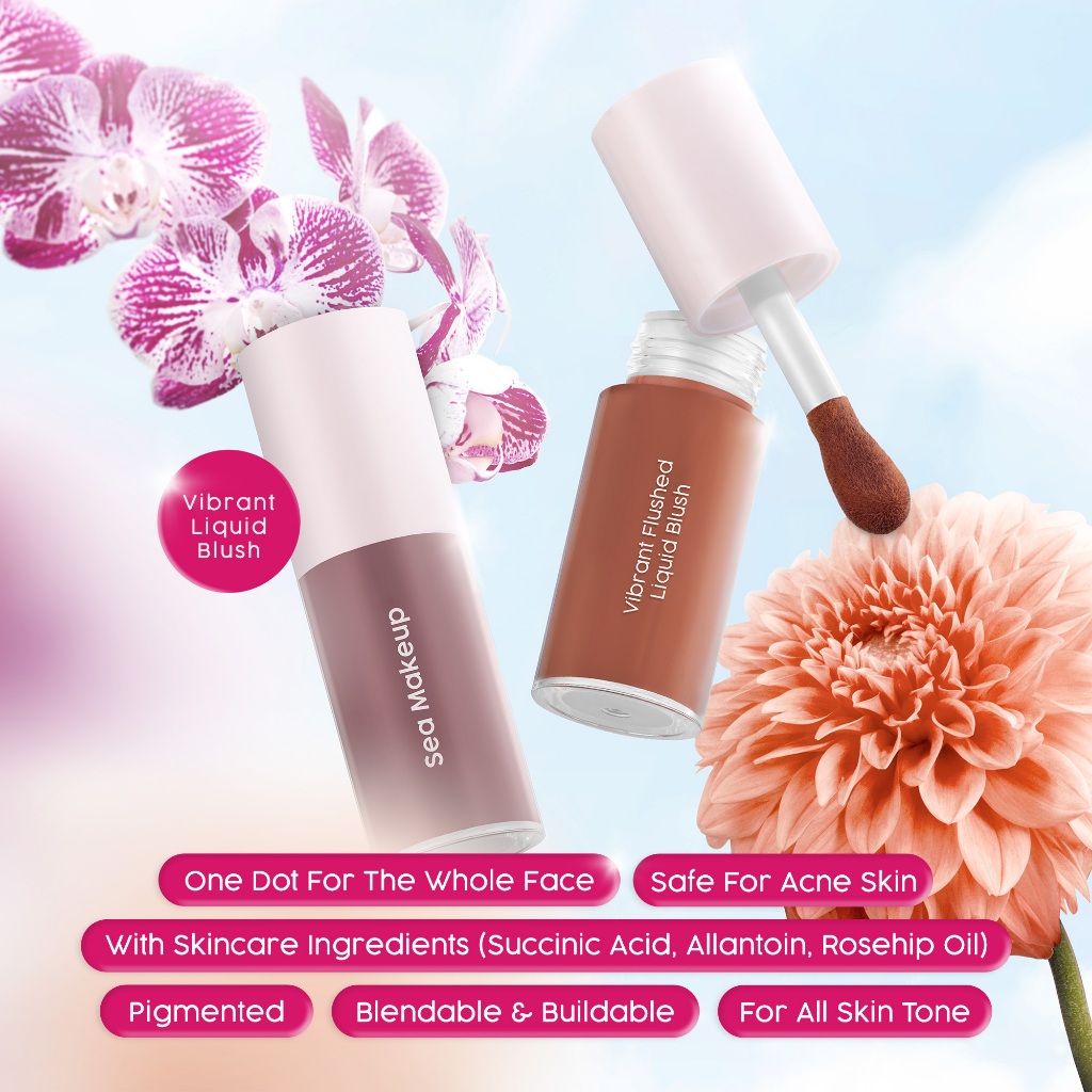 Jual Sea Makeup Vibrant Flushed Liquid Blush 6ml | Long-Lasting Natural ...