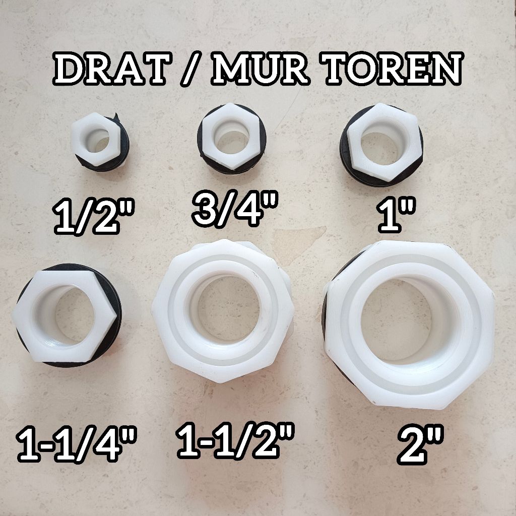 Jual DRAT TOREN / MUR TOREN 1/2 INCH, 3/4 INCH, 1 INCH | Shopee Indonesia