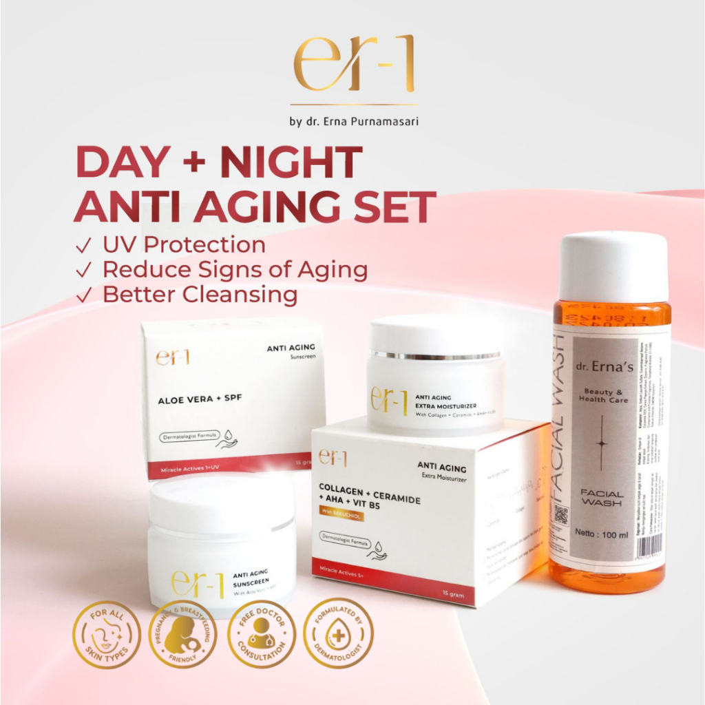 Jual er-1 by dr. Erna Day & Night Cleanser Anti Aging Set 3 Pcs - Paket ...