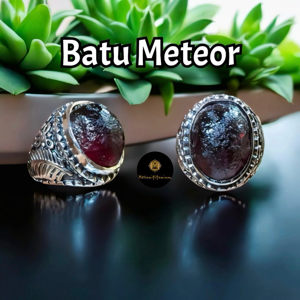 Jual Cincin Batu Meteor Hitam Tembus disenter Ring Alpaka | Shopee ...