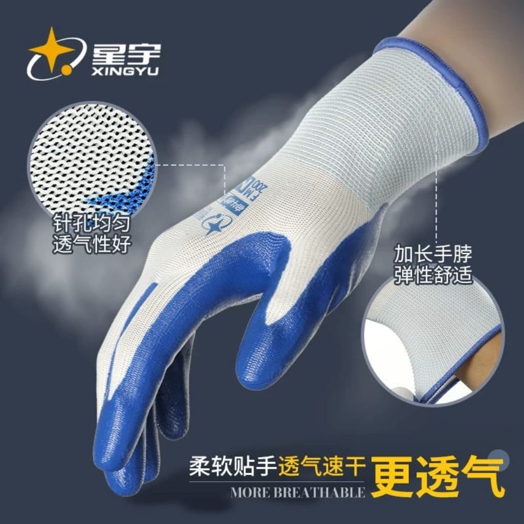 Jual 3 PASANG- SARUNG TANGAN KAIN KARET ANTI CUTTING DAN KACA ANTI SLIP ...