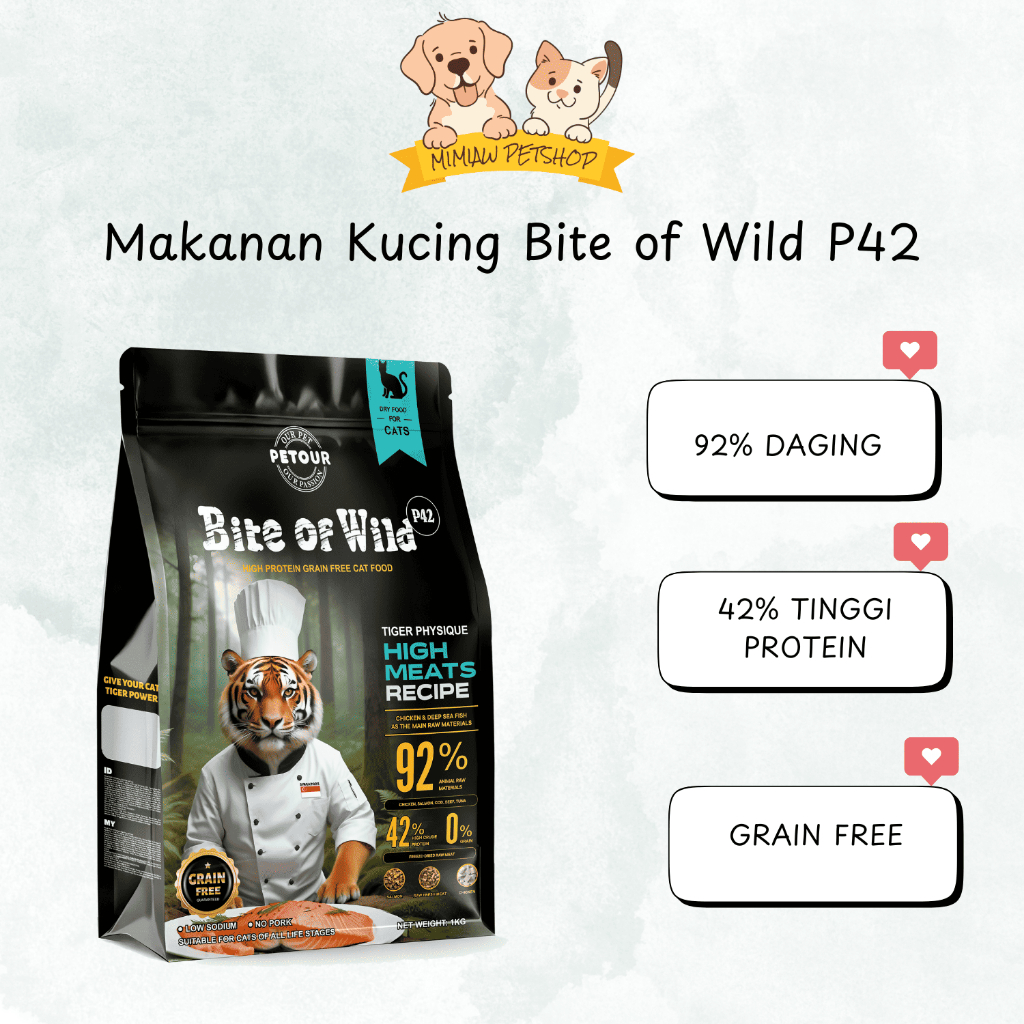 Jual Bite of Wild P42 1KG All Life Stages Cat Grain Free High Protein ...