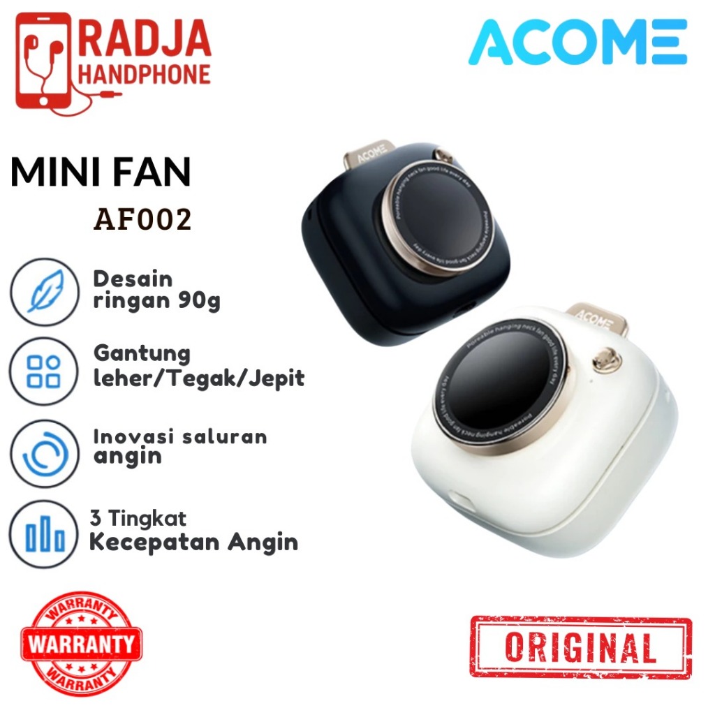 Jual ACOME AF002 Mini Fan Desain Kamera Portable Kipas Angin Mode ...