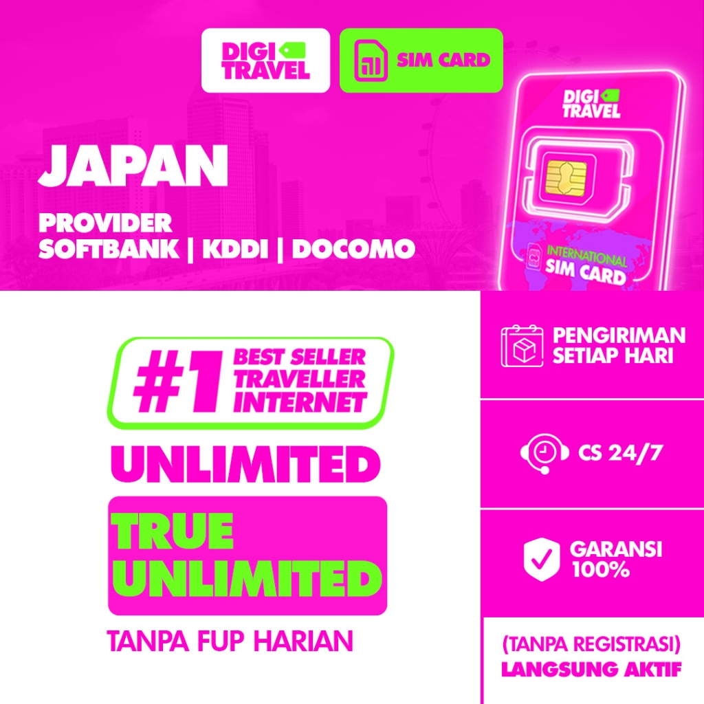 Jual SIM Card Jepang Japan Tokyo Osaka Softbank True Unlimited Internet ...