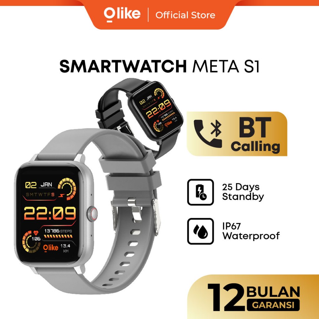 Jual OLIKE Smartwatch META S1 HD Screen 1.83 Inch Strap 20mm Custom ...