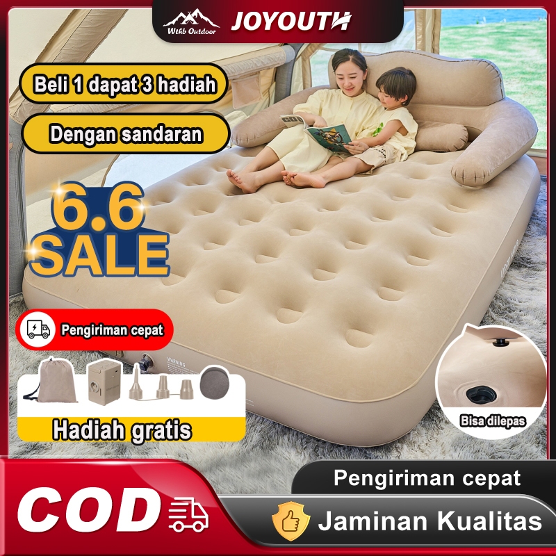 Jual JOY Kasur angin pompa otomatis Sandaran Tempat Tidur Tiup Otomatis ...