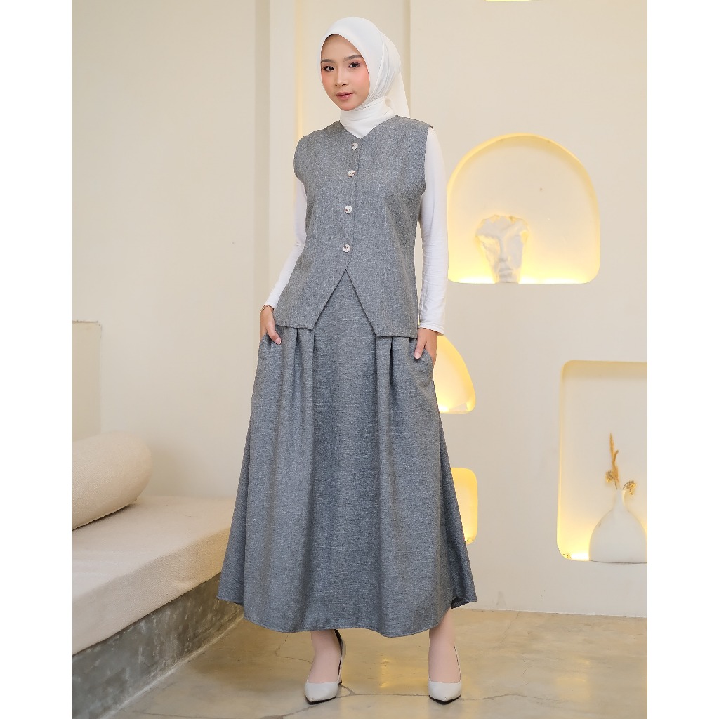 Jual Ailee Set Vest Rok Mayung Semiwool / One Set Wanita Kekinian / Set ...