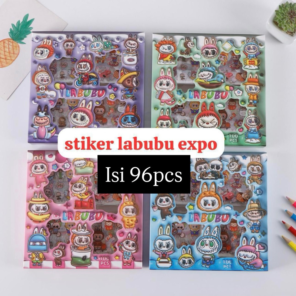Jual ( KKM ) LABUBU POP MART Sticker Box NONO / MOMO 2D Dekorasi Anak ...