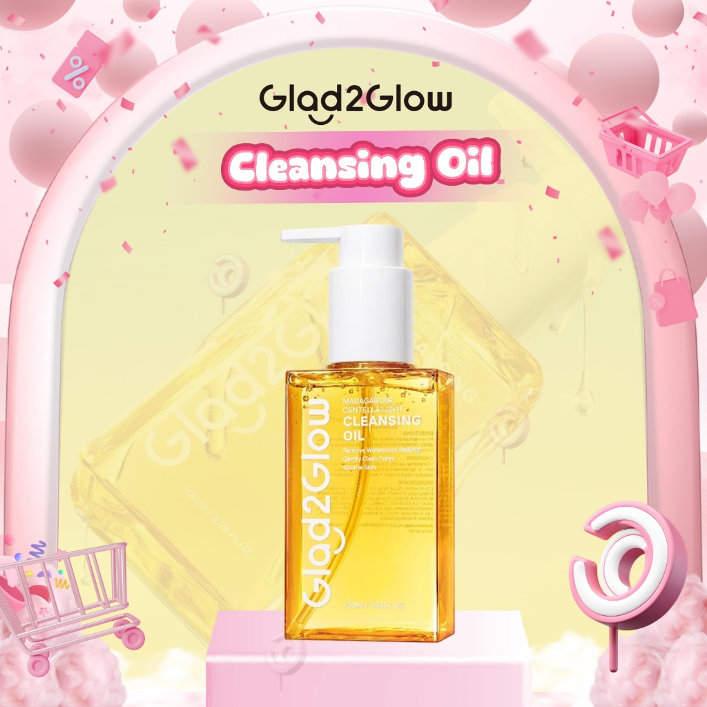 Jual GLAD2GLOW - MADAGASCAR CENTELLA LIGHT CLEANSING OIL ( 100 | 200 ml ) - Pembersih Make Up ...