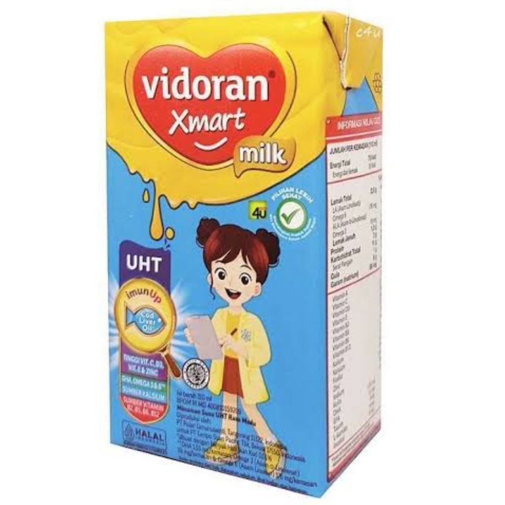 Jual Vidoran Xmart UHT 110ml Coklat, Madu, Straw, Vanila Ice cream ...