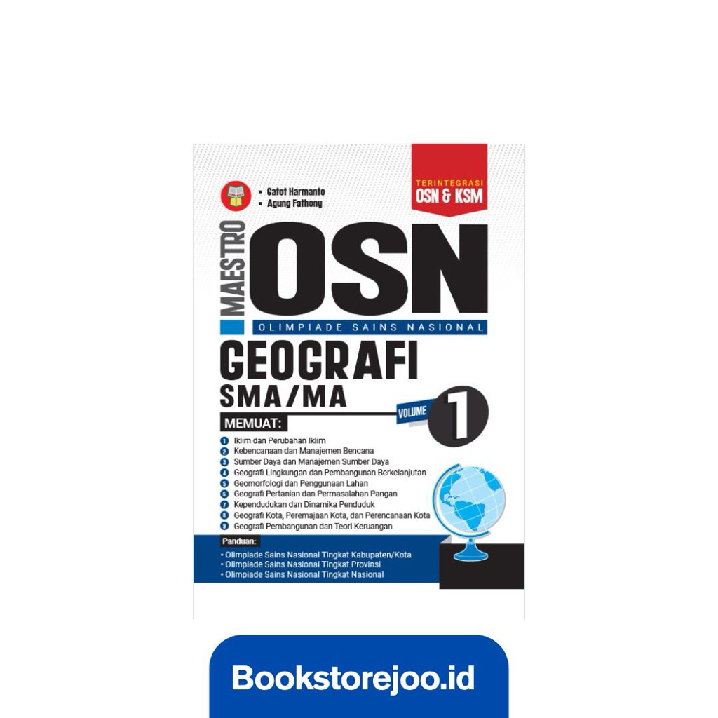 Jual Buku Maestro OSN (Olimpiade Sains Nasional) Geografi Untuk Sma/Ma - Gatot Harmanto & Agung ...